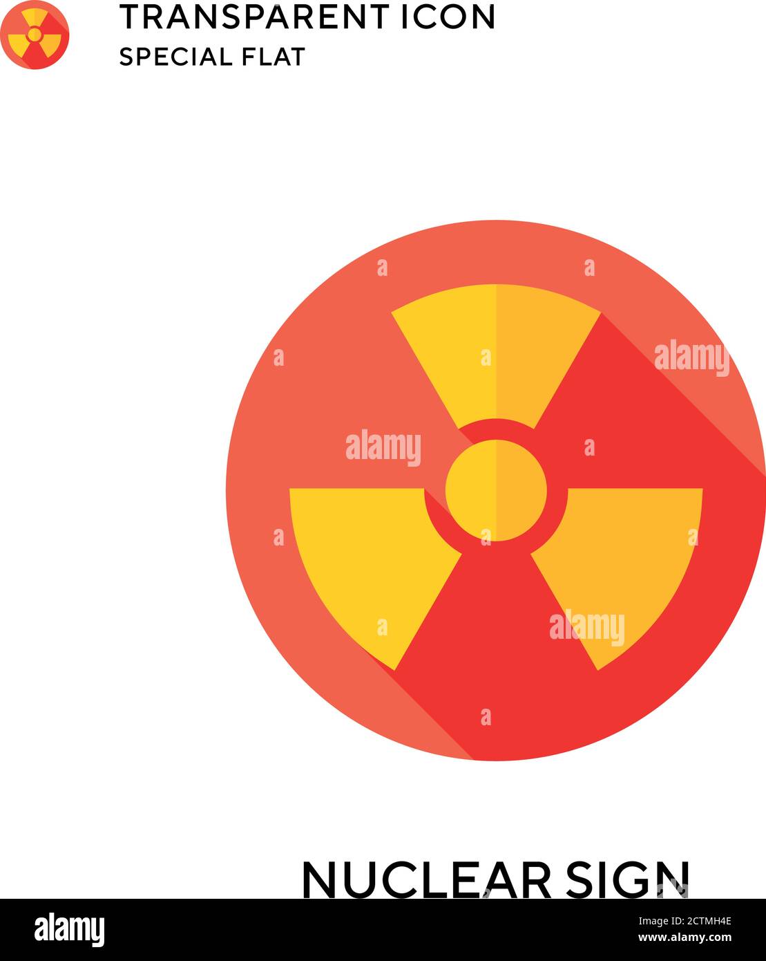 Nuclear sign vector icon. Flat style illustration. EPS 10 vector Stock ...