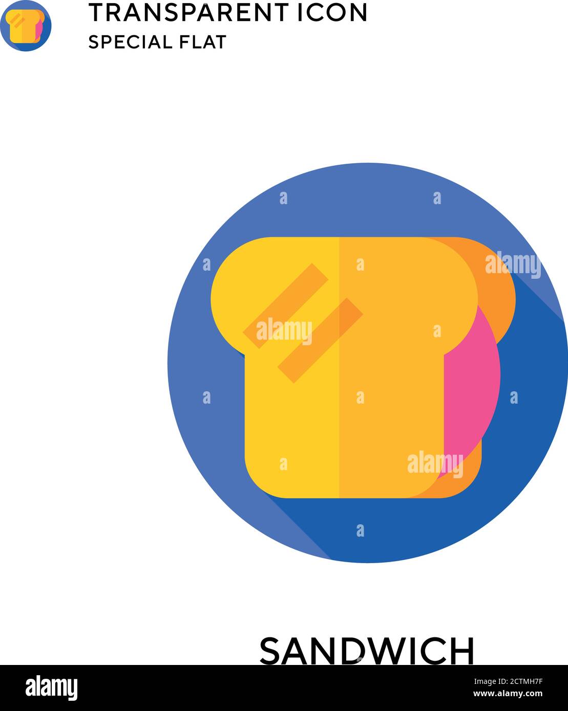 Sandwich vector icon. Flat style illustration. EPS 10 vector Stock ...