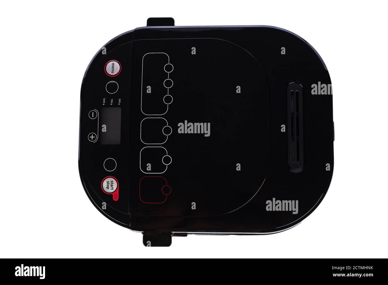 Multicooker bread maker isolated on white background. Top view, cover ...