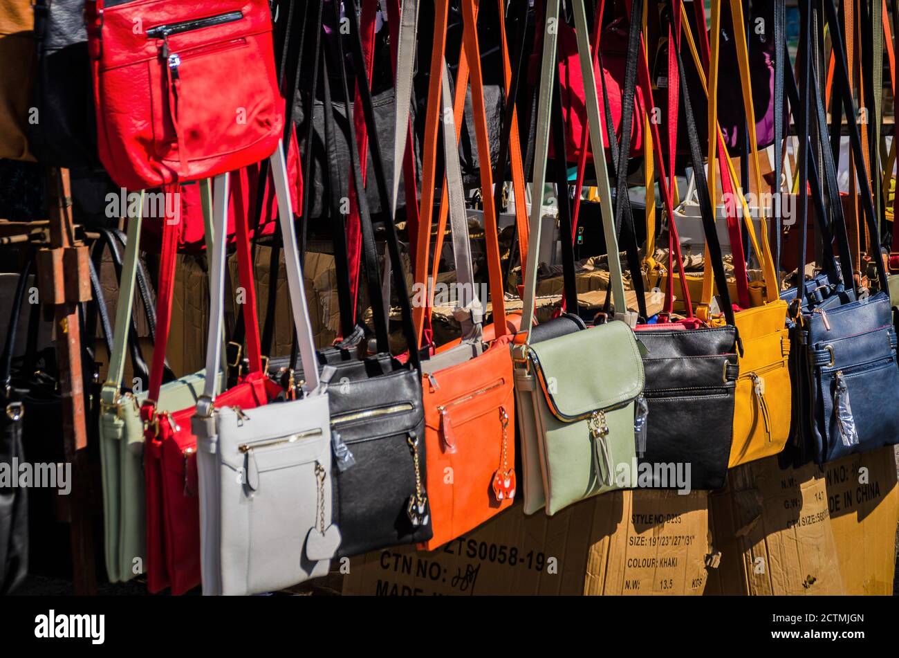Stall leather handbags hi-res stock photography and images - Alamy