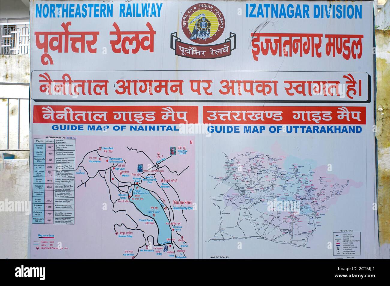 26 Sep 2009 Signe showing Guide Map of Nainital Town and Uttarakhand ...