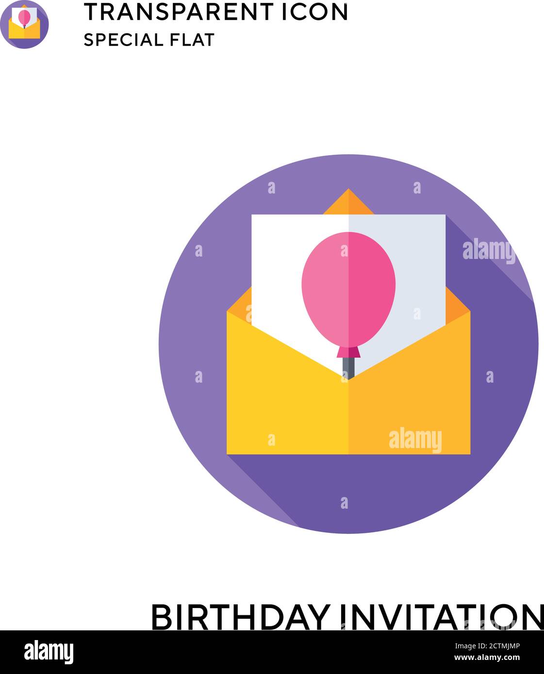 Birthday invitation vector icon. Flat style illustration. EPS 10 vector ...