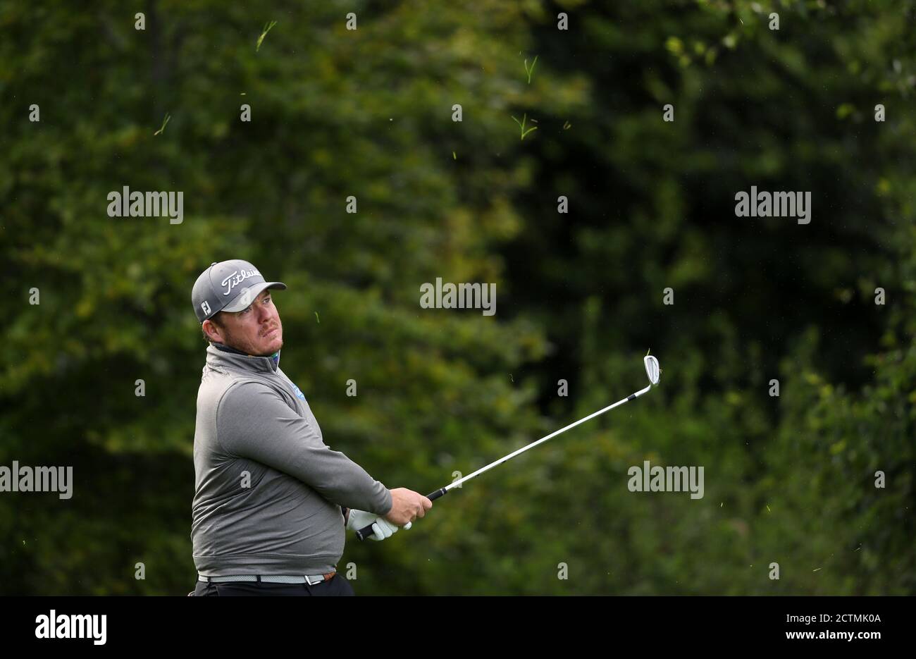 South Africa's George Coetzee plays off the 6th fairway during day one ...