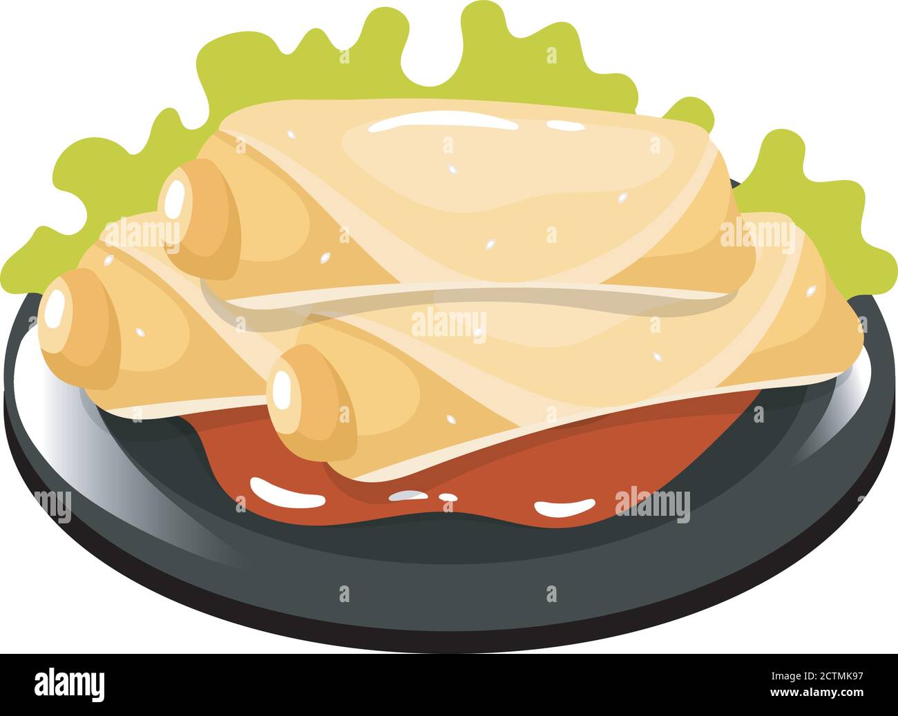 Traditional asian spring roll Stock Vector Images - Alamy