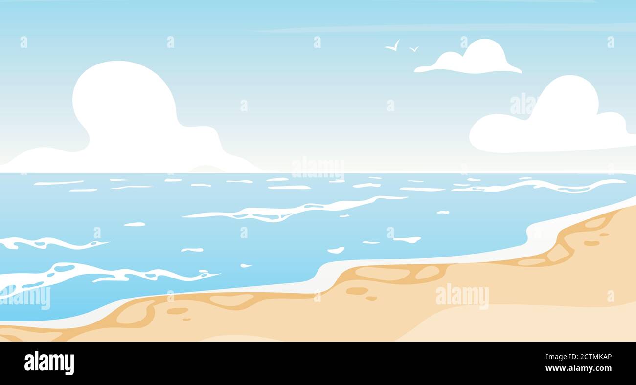 Beach flat flat vector illustration Stock Vector Image & Art - Alamy