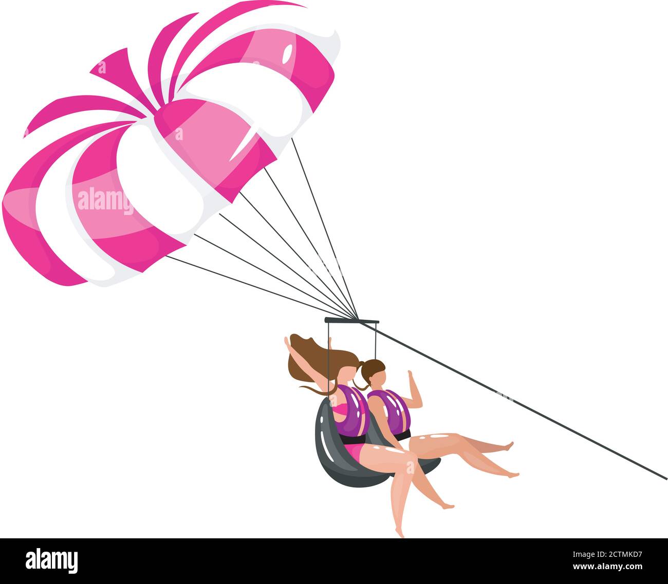 Parasailing flat vector illustration Stock Vector Image & Art - Alamy