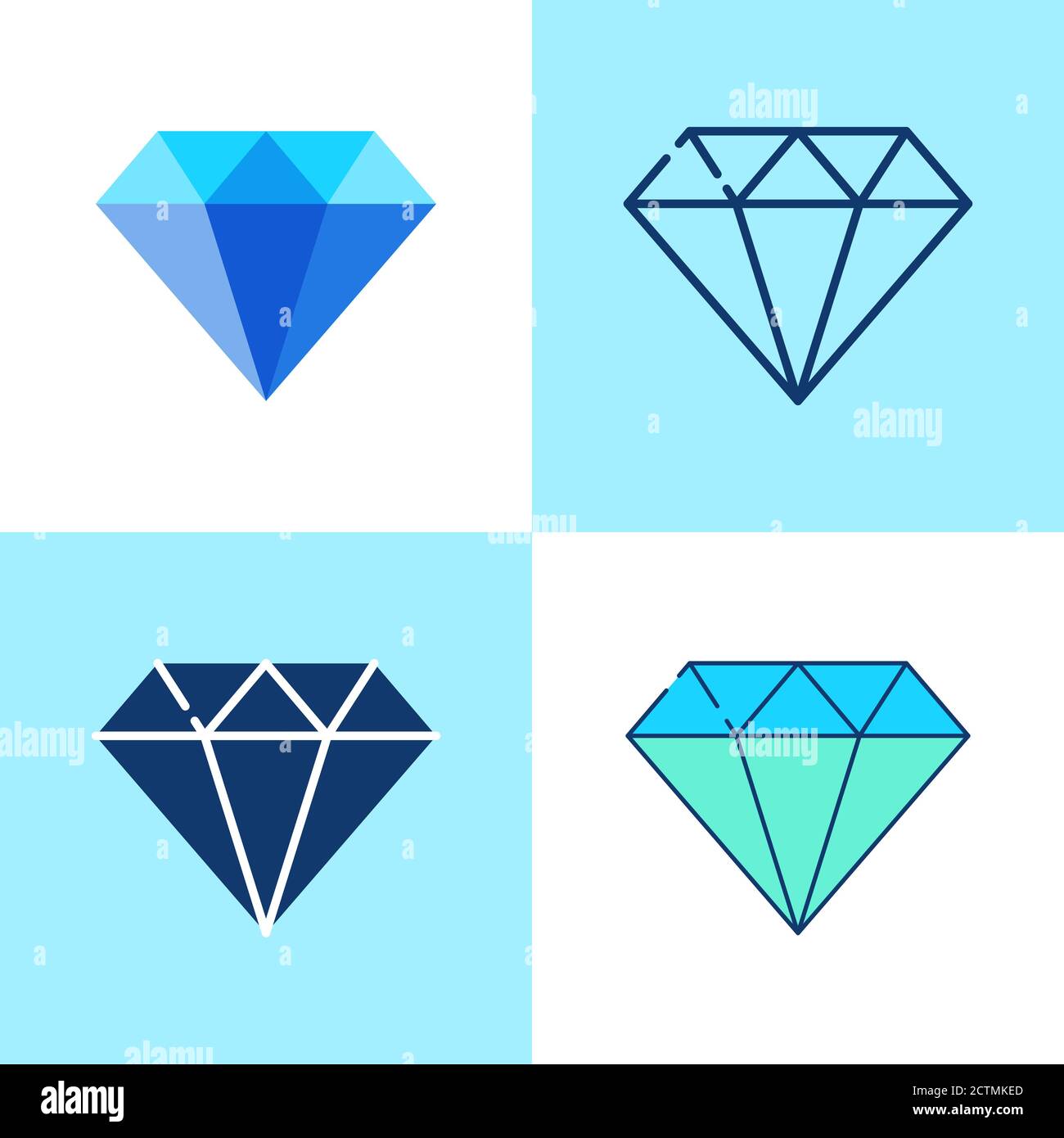 Diamond flat icon illustration Stock Vector Images - Alamy