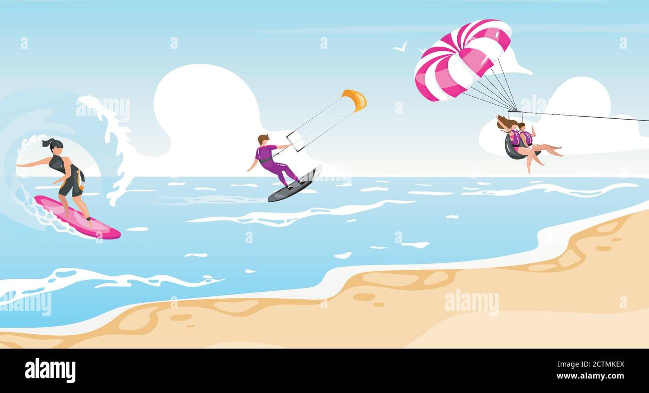 Water sports flat vector illustration Stock Vector Image & Art - Alamy