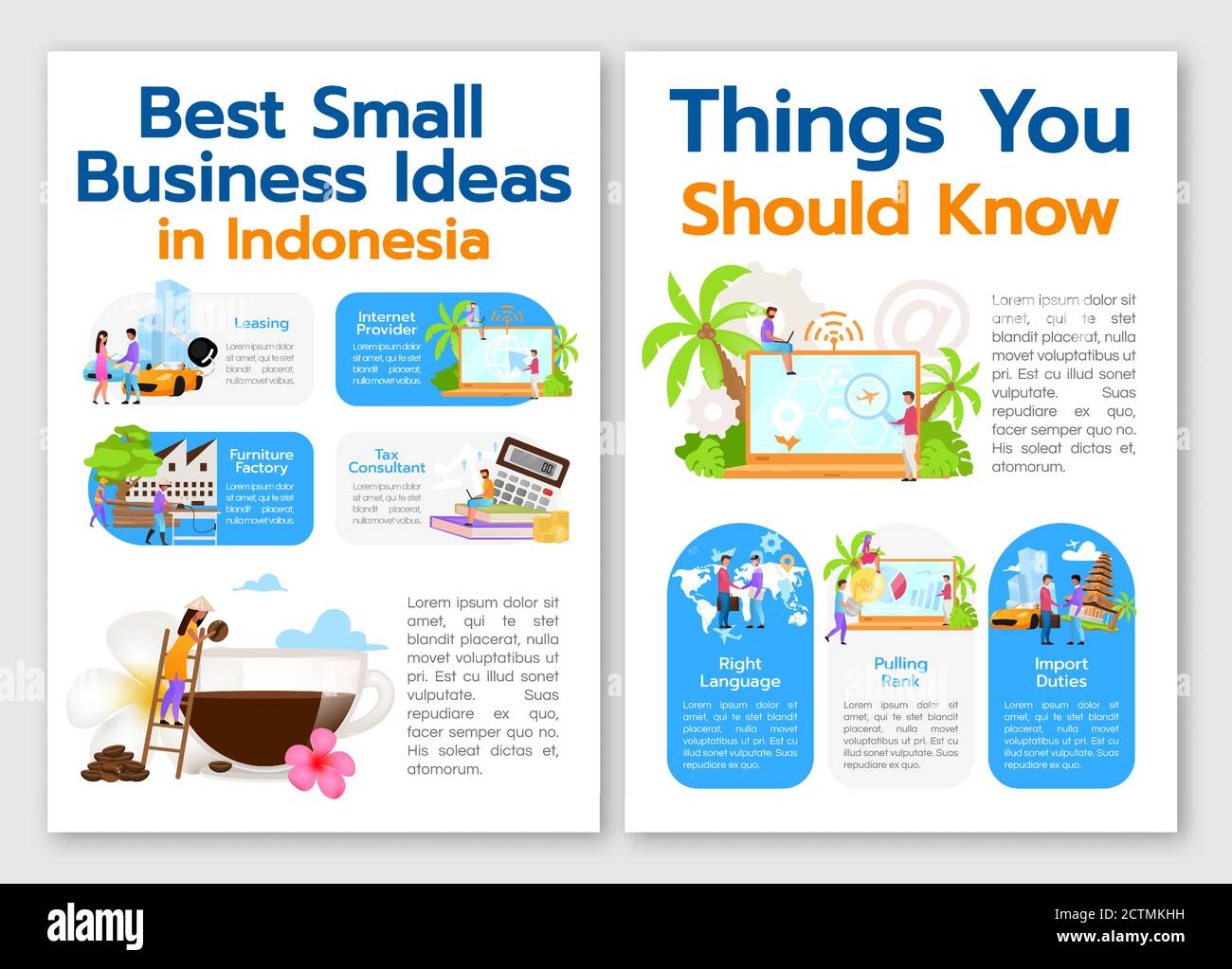 Best small business ideas in Indonesia brochure template Stock Vector ...