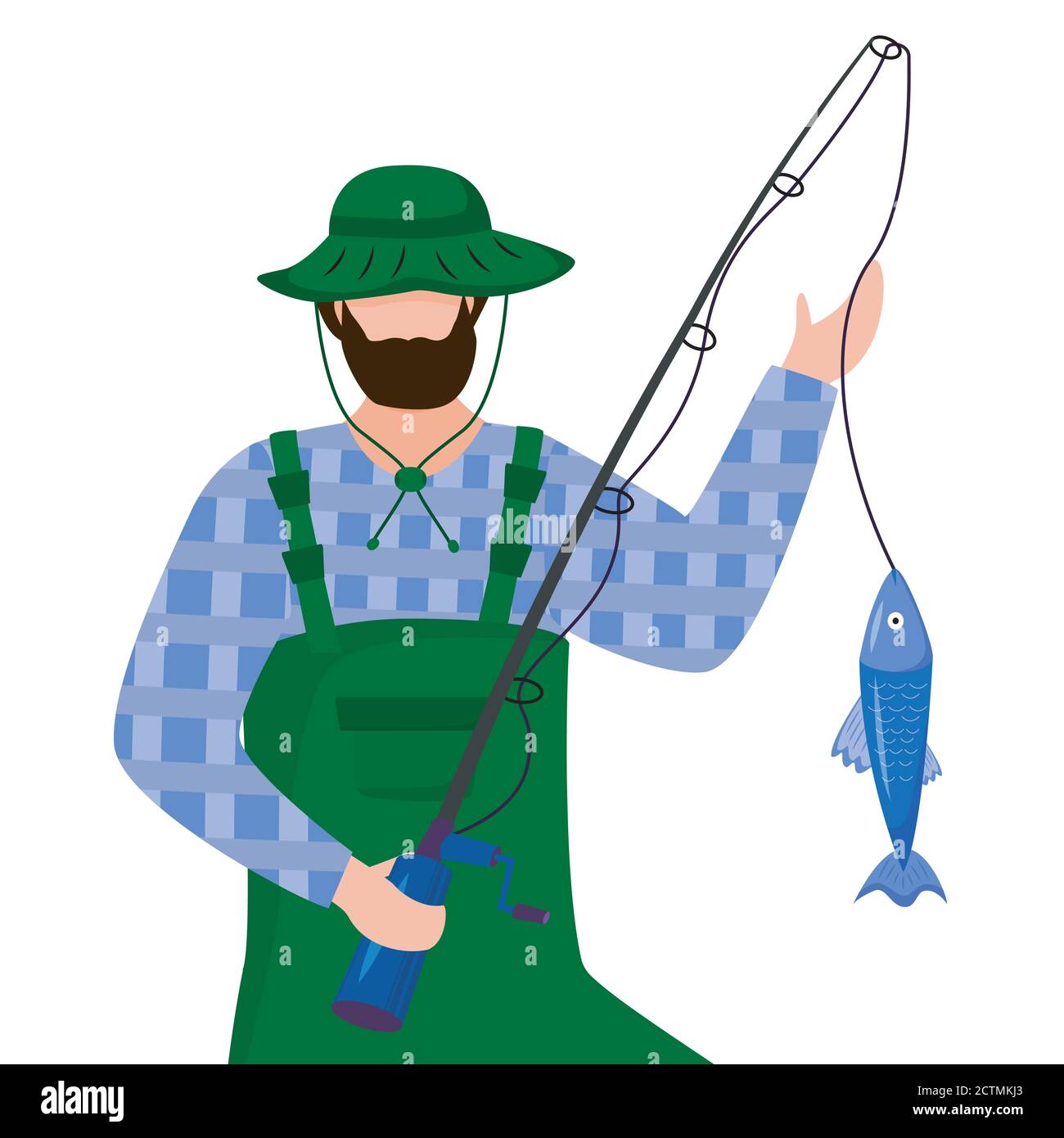 Fisherman flat vector illustration Stock Vector Image & Art - Alamy