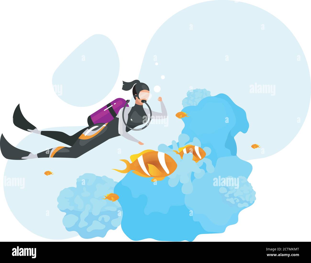 Scuba diving flat vector illustration Stock Vector Image & Art - Alamy