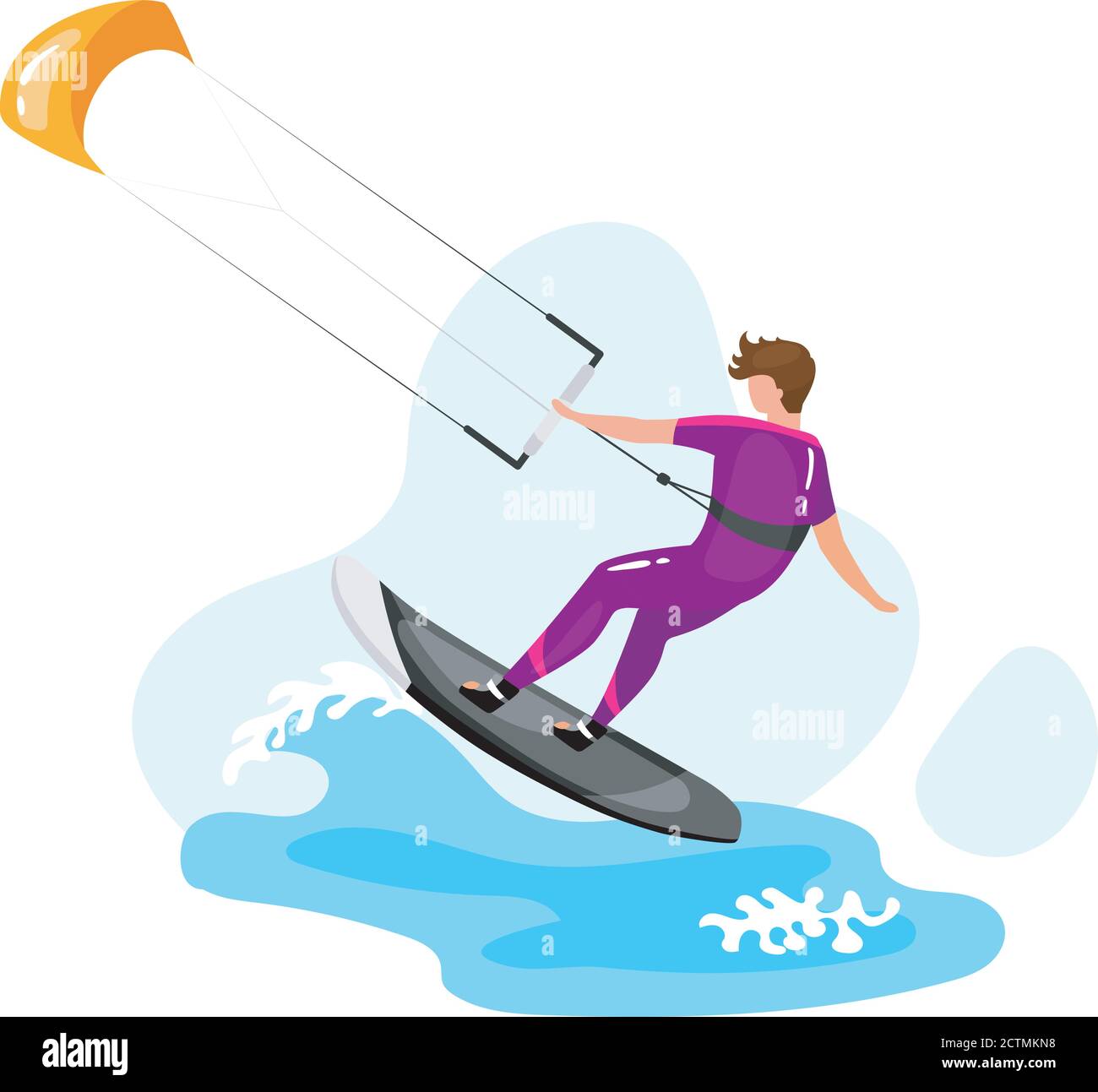 Kitesurfing flat vector illustration Stock Vector Image & Art - Alamy