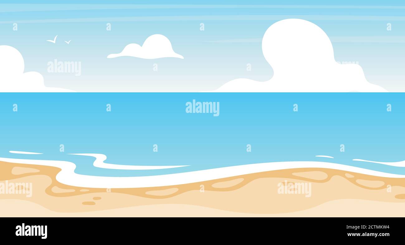 Beach flat flat vector illustration Stock Vector Image & Art - Alamy