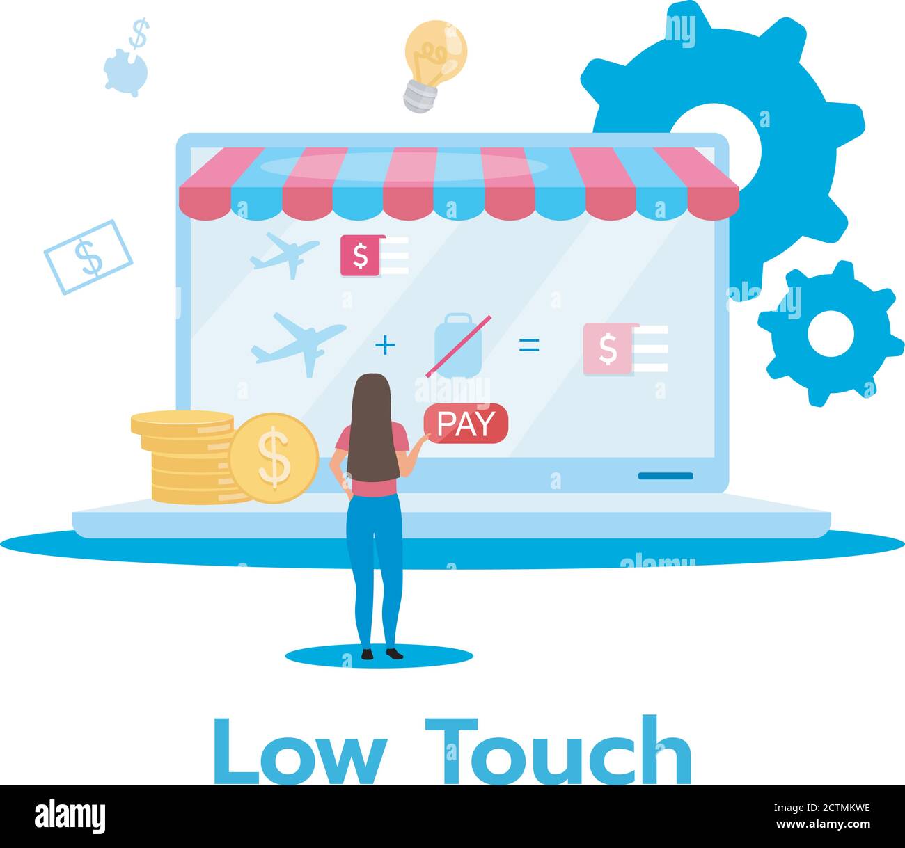 Low touch business model flat vector illustration Stock Vector Image ...