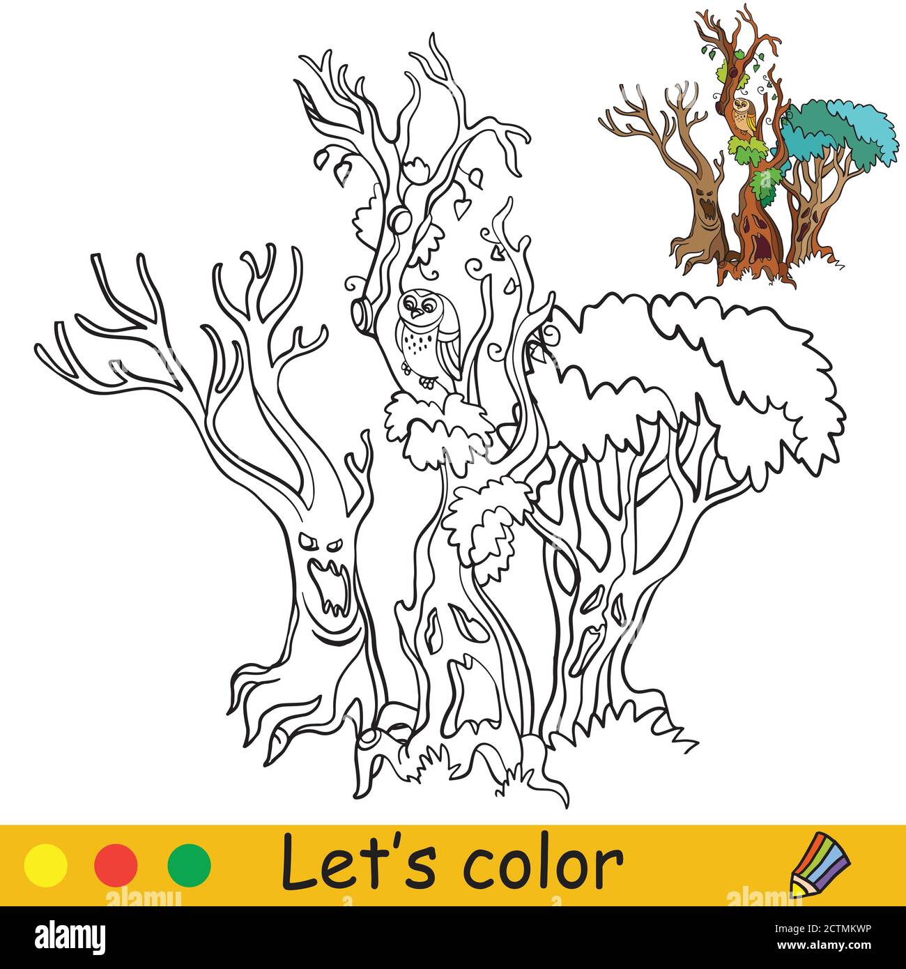 Draw tree cartoon hi-res stock photography and images - Alamy