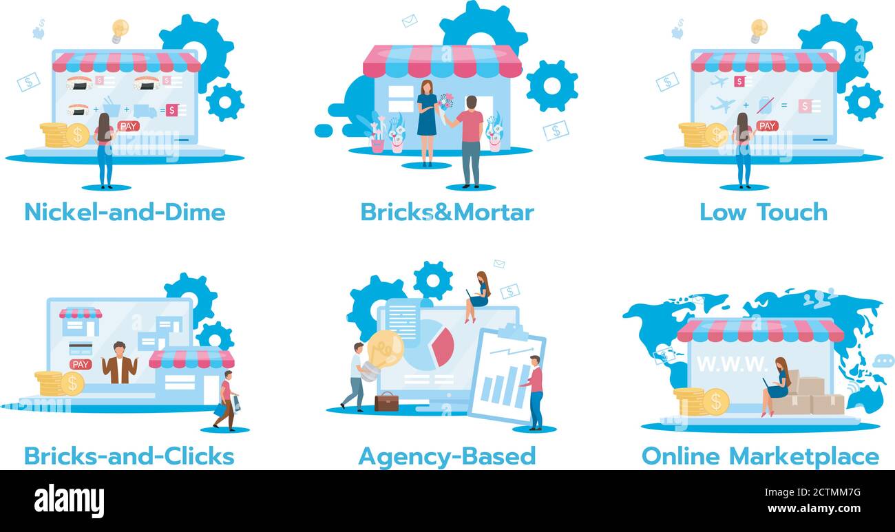 Business model flat vector illustrations set Stock Vector Image & Art ...