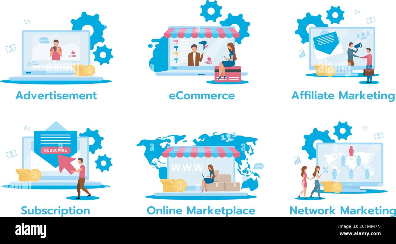 Business model flat vector illustrations set Stock Vector Image & Art ...