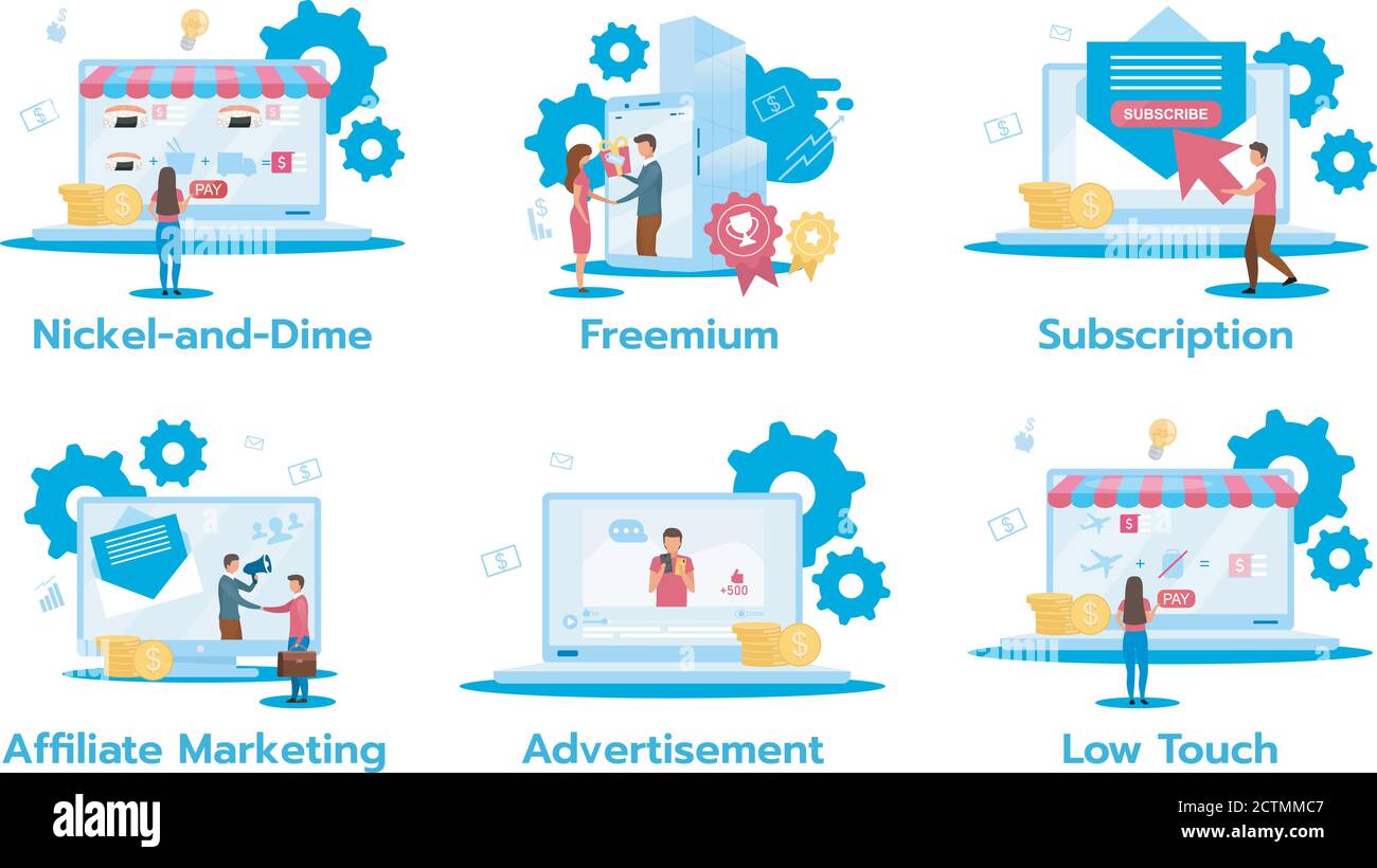 Business model flat vector illustrations set Stock Vector Image & Art ...