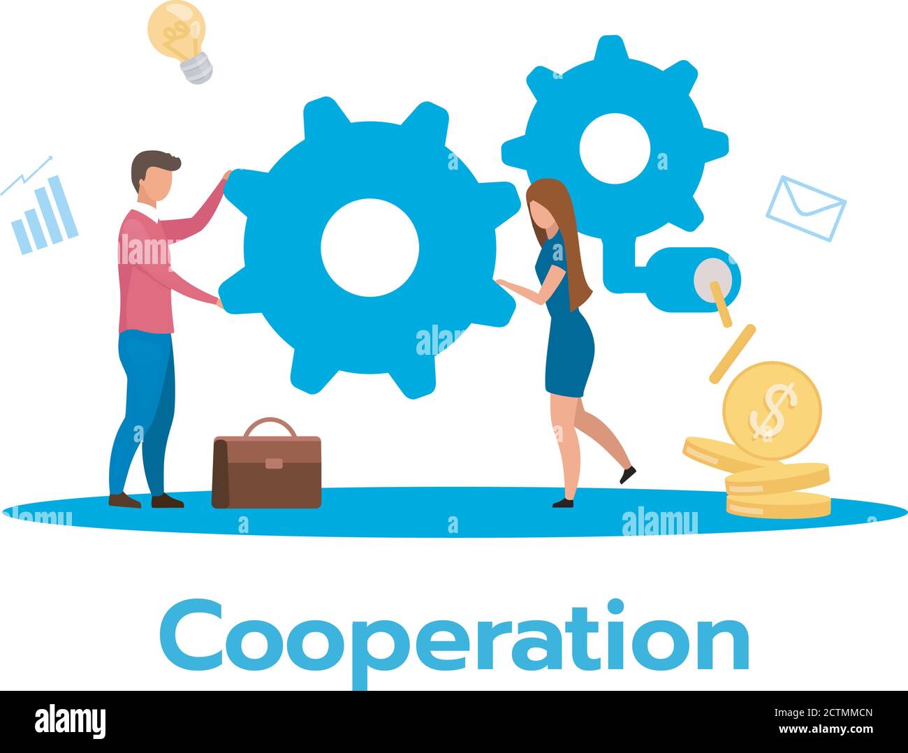 Cooperation flat vector illustration Stock Vector Image & Art - Alamy