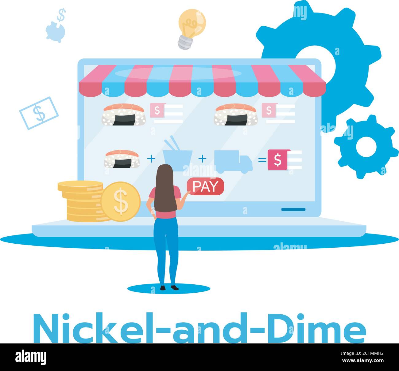 Nickel-and-dime flat vector illustration Stock Vector Image & Art - Alamy