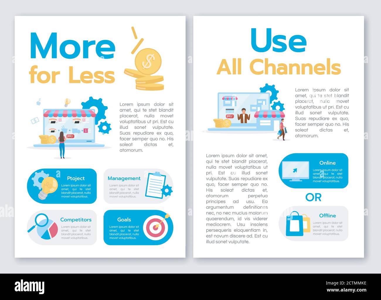 More for less brochure template Stock Vector Image & Art - Alamy