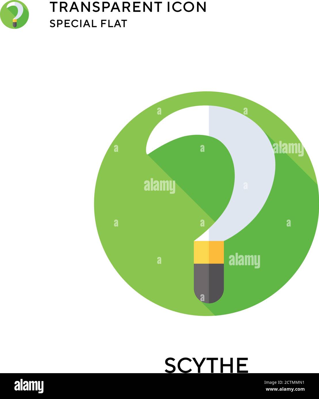 Scythe vector icon. Flat style illustration. EPS 10 vector Stock Vector ...