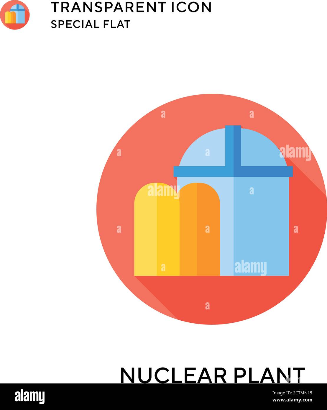 Nuclear plant vector icon. Flat style illustration. EPS 10 vector Stock ...