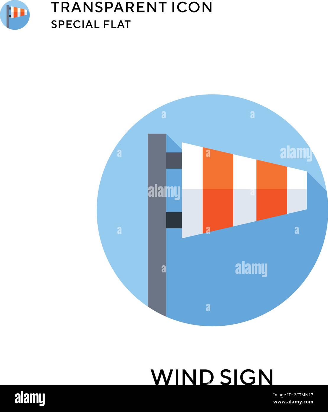 Wind sign vector icon. Flat style illustration. EPS 10 vector Stock ...