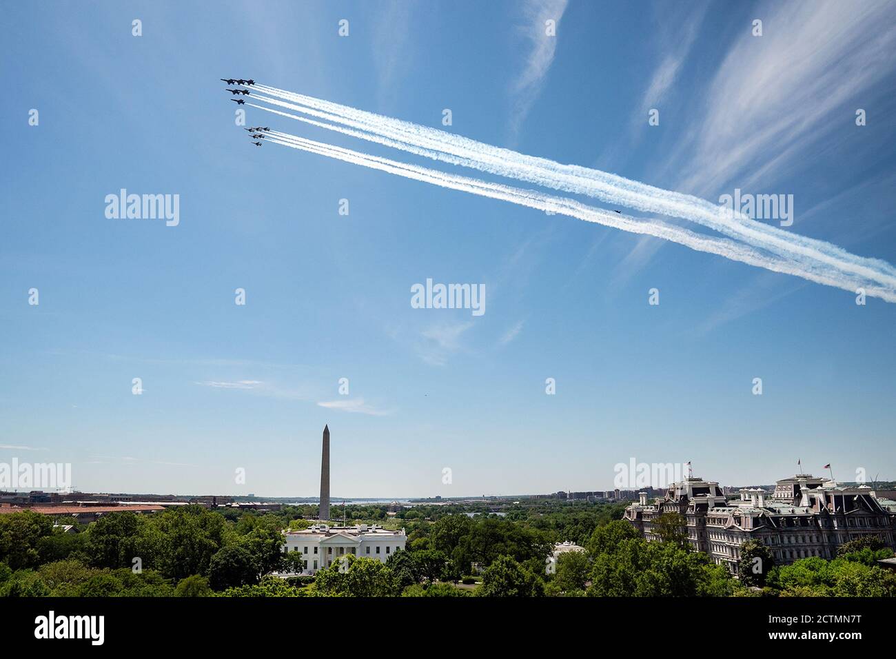 The U.S. Navy Blue Angels and U.S. Air Force Thunderbirds perform a ...