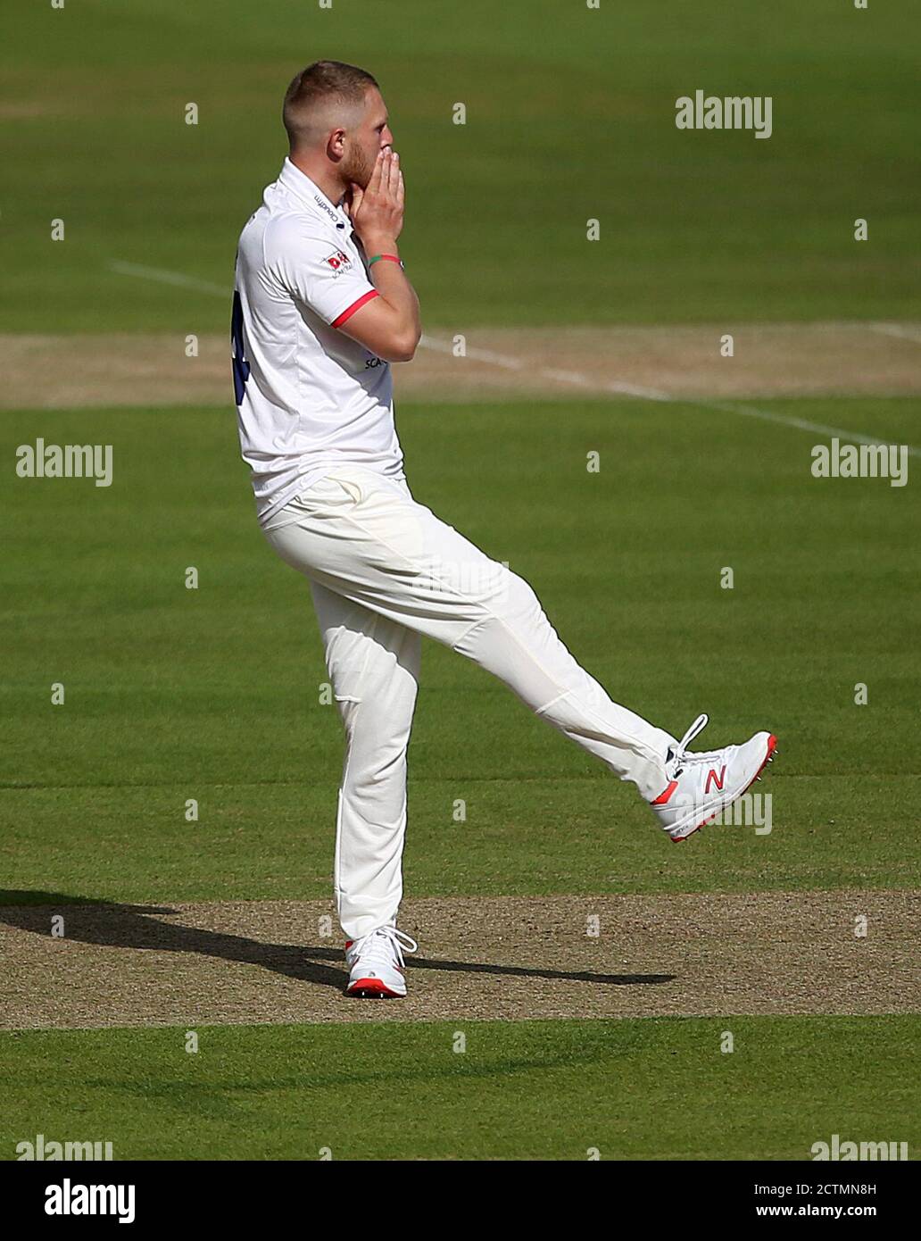 Essex's Jamie Porter reacting to an appeal not given in action during ...