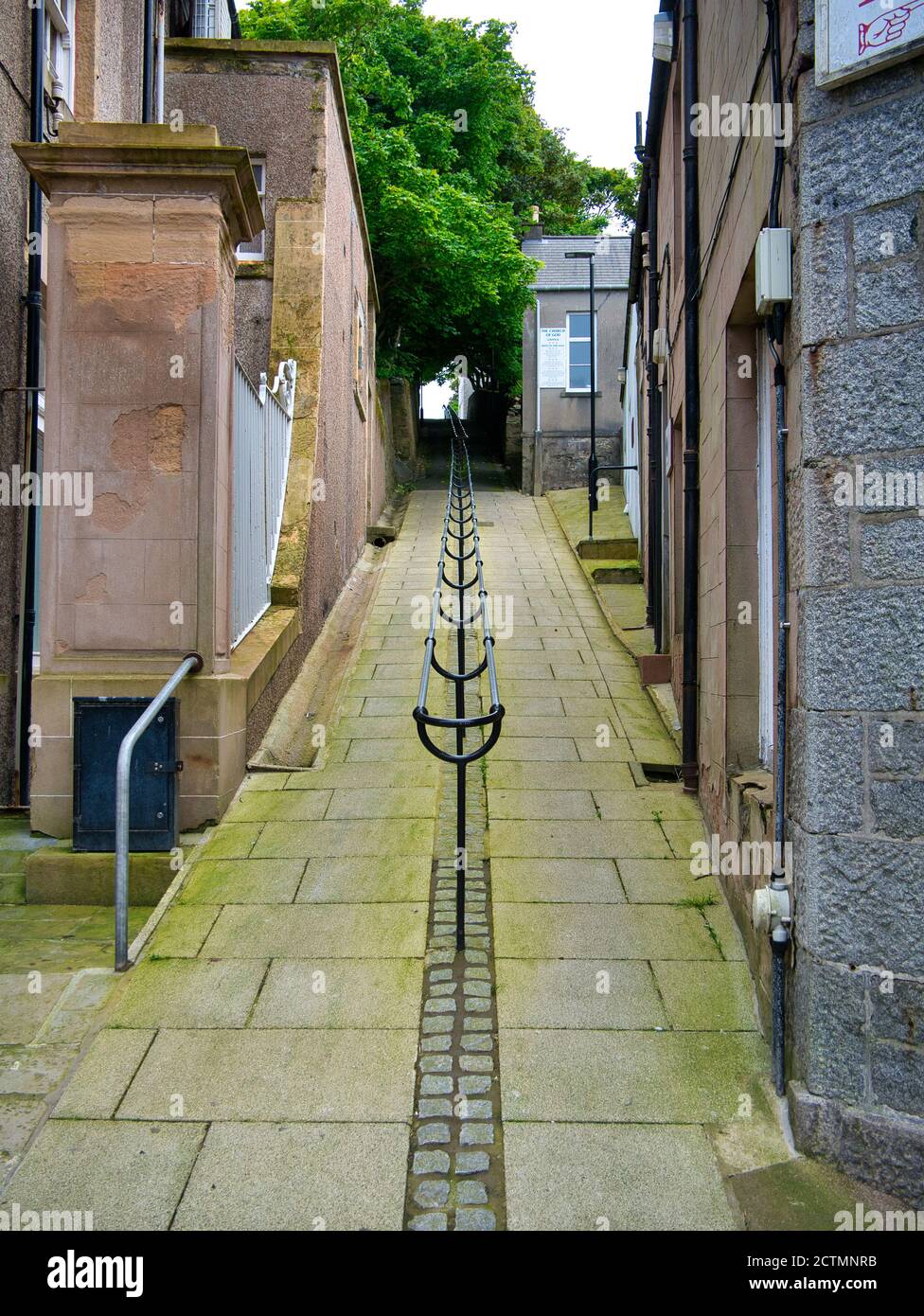 The steep and narrow Bank Lane off Commercial Street in Lerwick, the ...