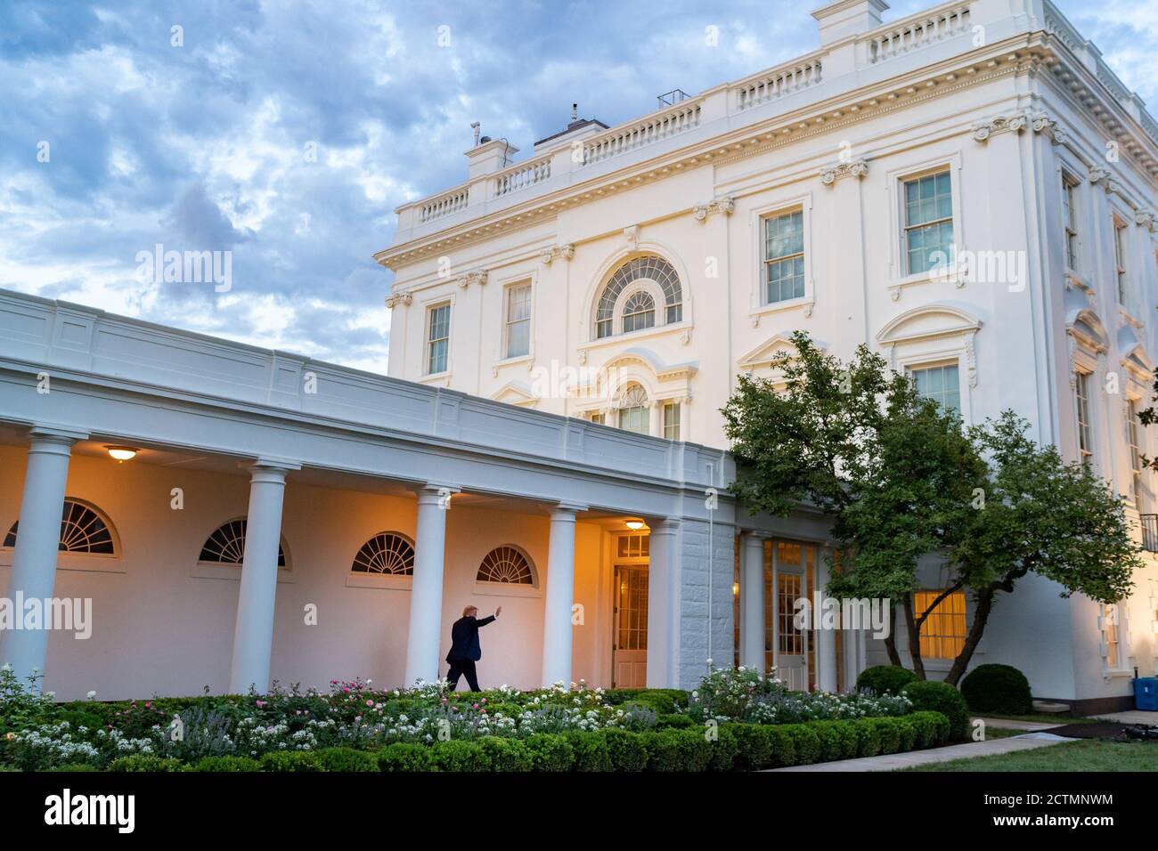 On August 23, 2020, President Donald J. Trump waves goodnight as he ...