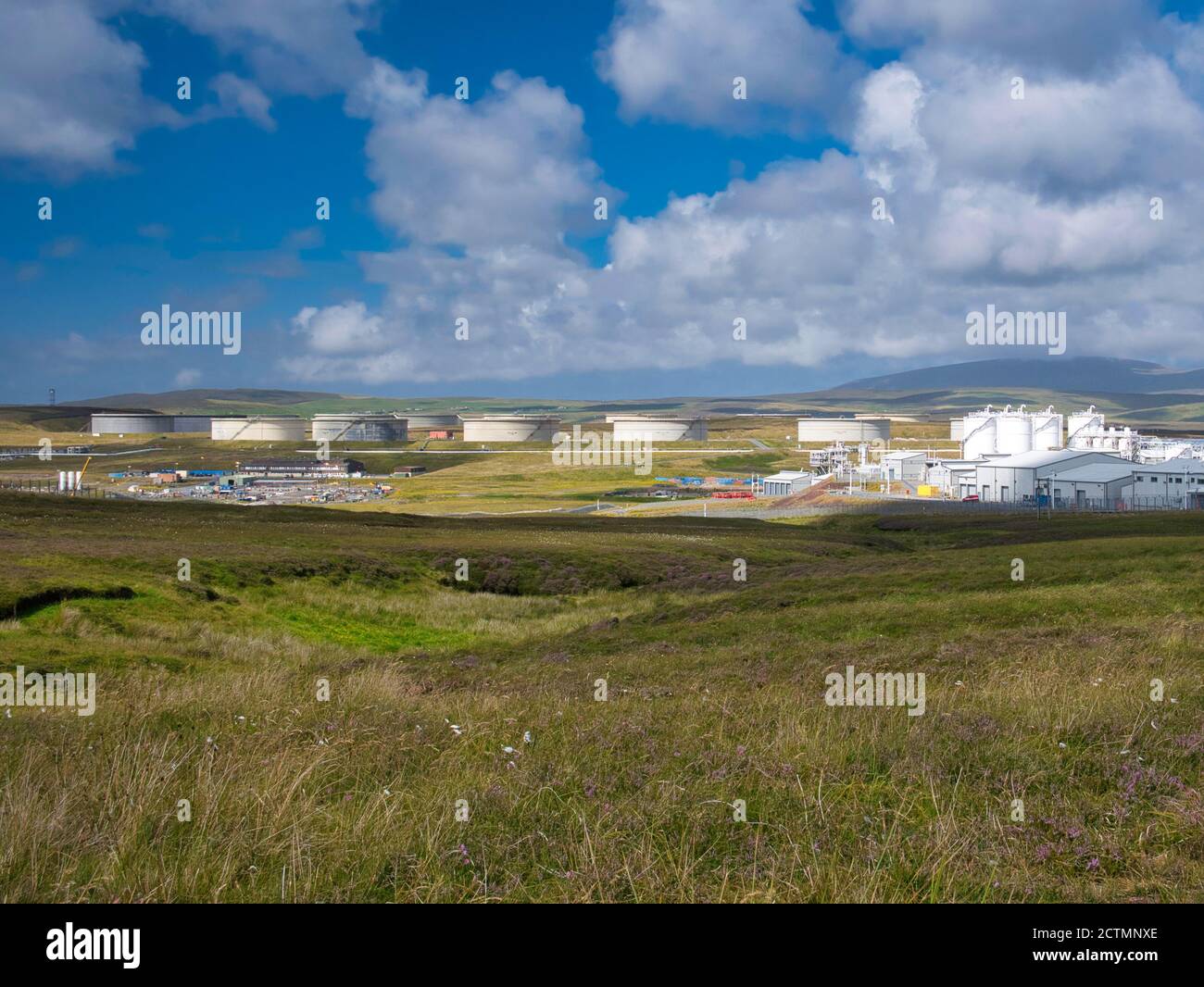 Sullom Voe Oil Terminal and Gas Plant in Shetland, UK - the plant ...