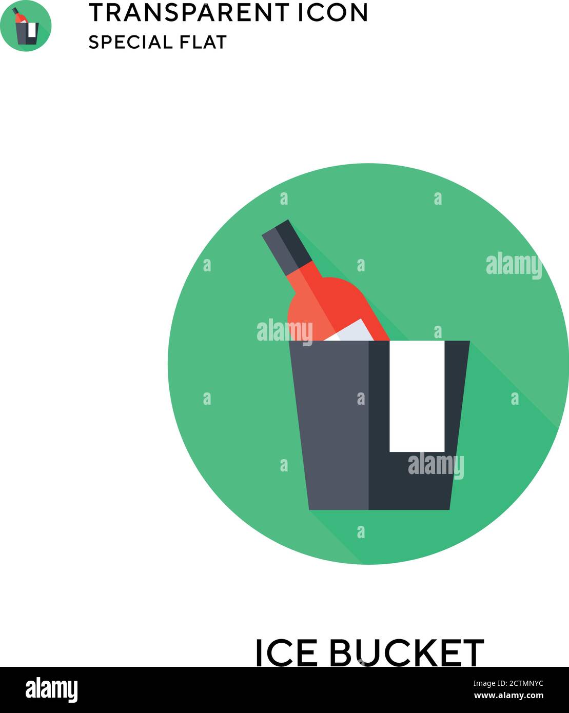 Ice bucket vector icon. Flat style illustration. EPS 10 vector Stock ...