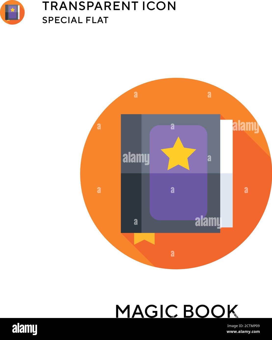 Magic book vector icon. Flat style illustration. EPS 10 vector Stock ...