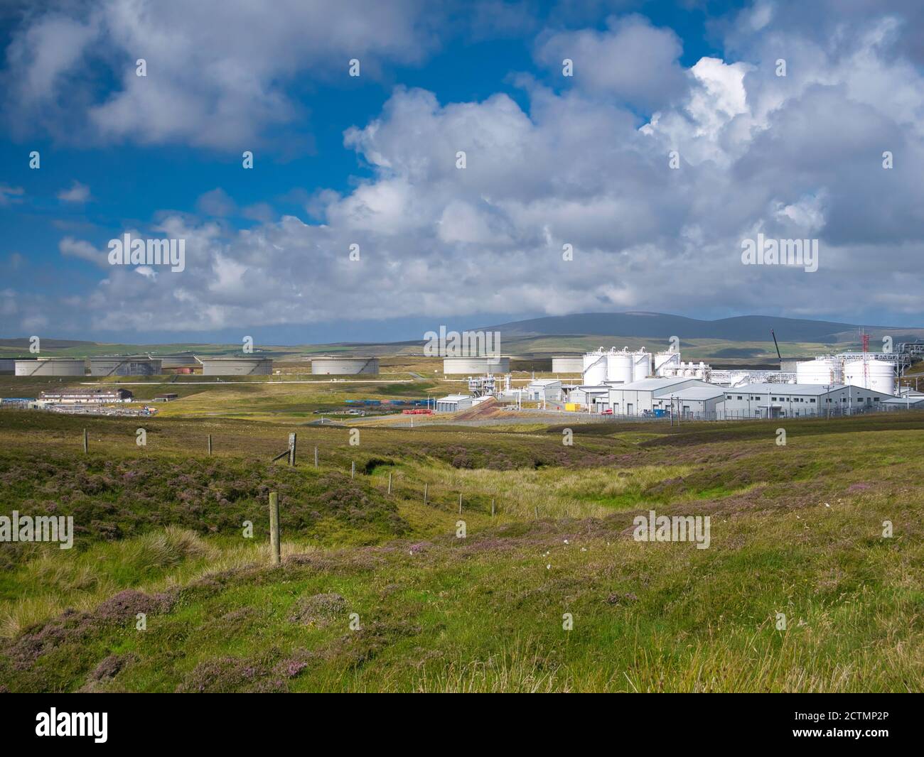 Sullom Voe Oil Terminal and Gas Plant in Shetland, UK - the plant ...