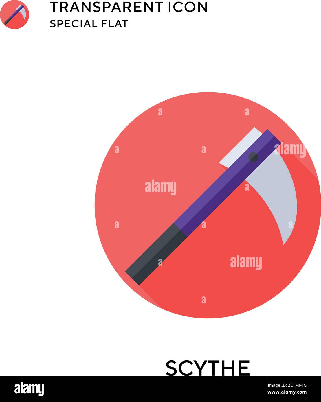 Scythe vector icon. Flat style illustration. EPS 10 vector Stock Vector ...