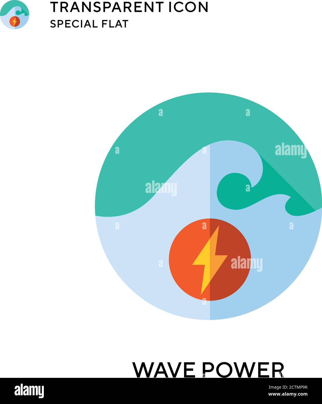 Wave power vector icon. Flat style illustration. EPS 10 vector Stock ...