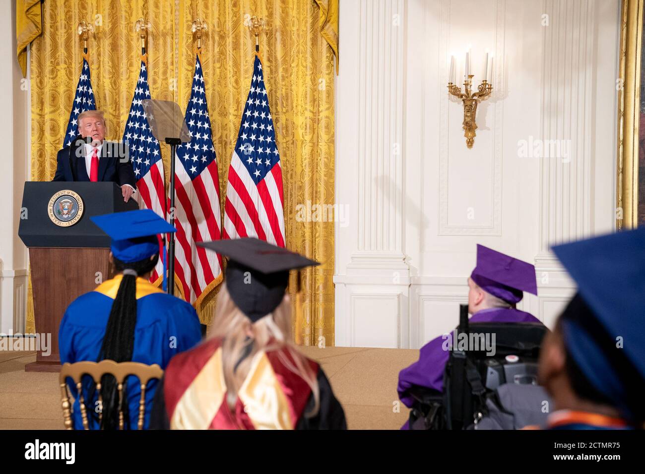 President Donald J. Trump delivers the commencement address for the ...