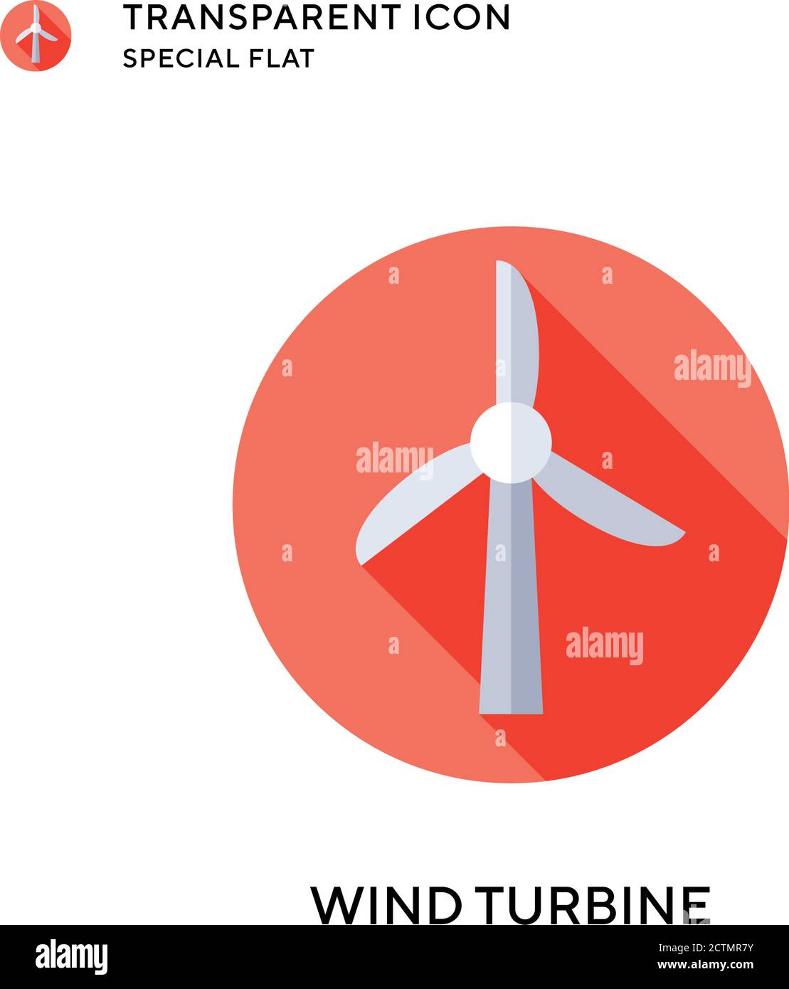 Wind turbine vector icon. Flat style illustration. EPS 10 vector Stock ...