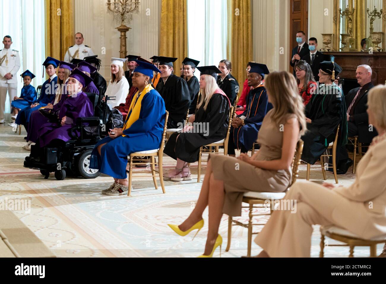 First Lady Melania Trump listens as the Nation’s Graduating Class of ...