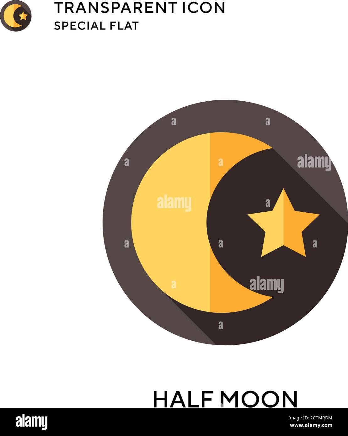 Half moon vector icon. Flat style illustration. EPS 10 vector Stock ...