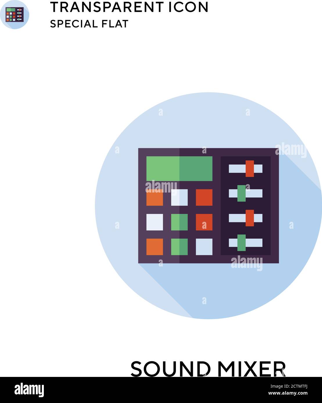Sound mixer vector icon. Flat style illustration. EPS 10 vector Stock ...