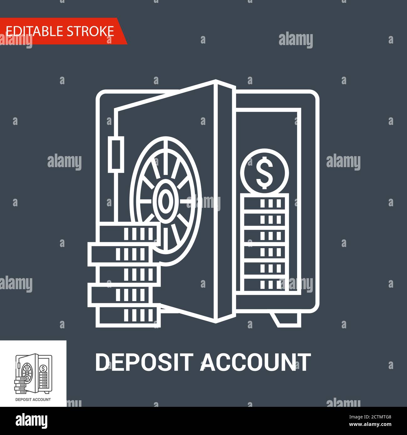 Deposit Account Icon. Thin Line Vector Illustration Stock Vector Image ...