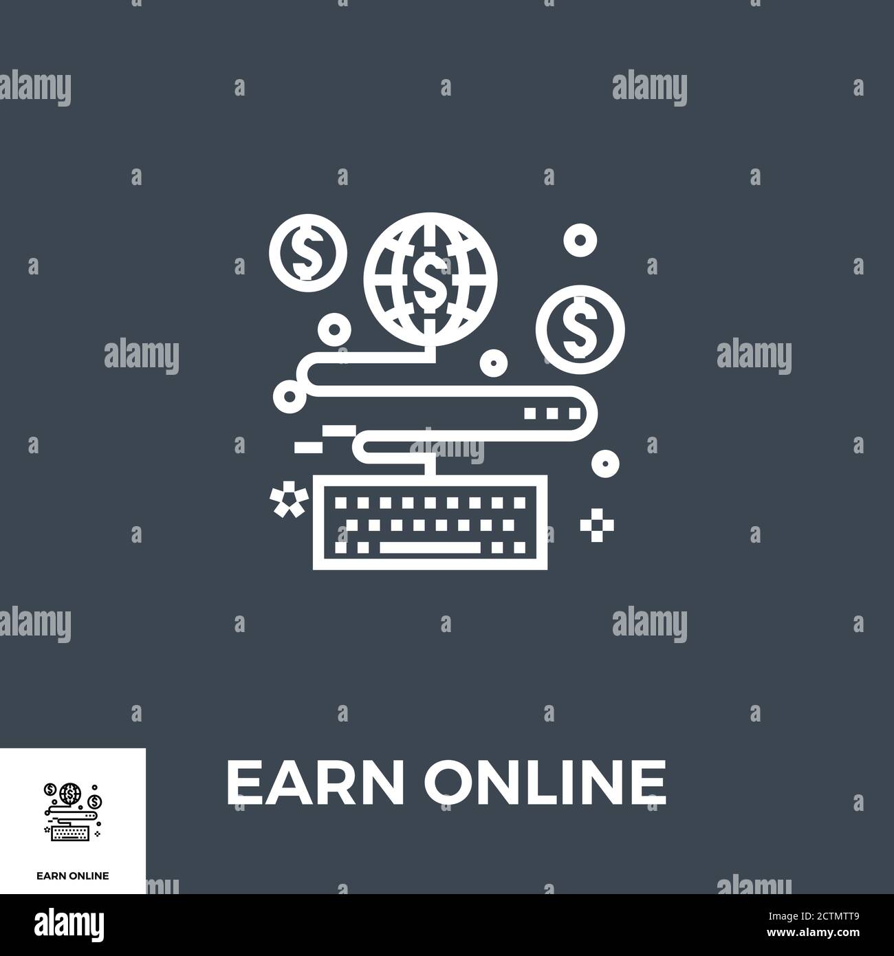Earn Online Line Icon Stock Vector Image & Art - Alamy