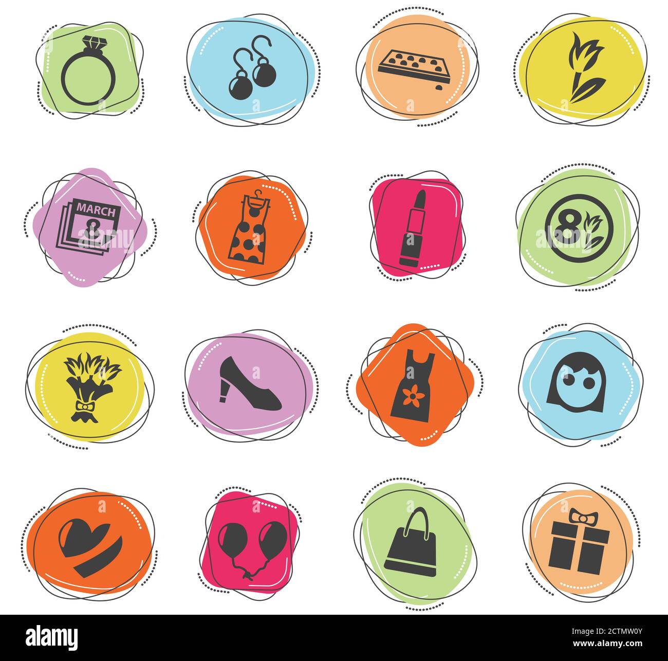 8 march icon set Stock Vector Image & Art - Alamy