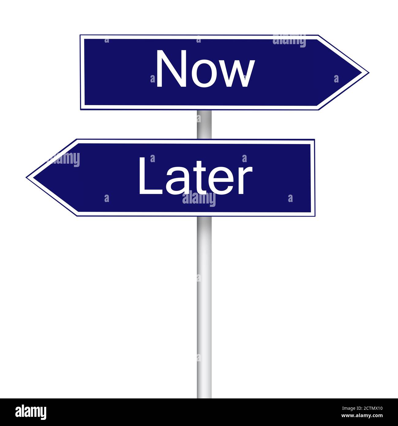 Now and later pole sign isolated Stock Photo - Alamy