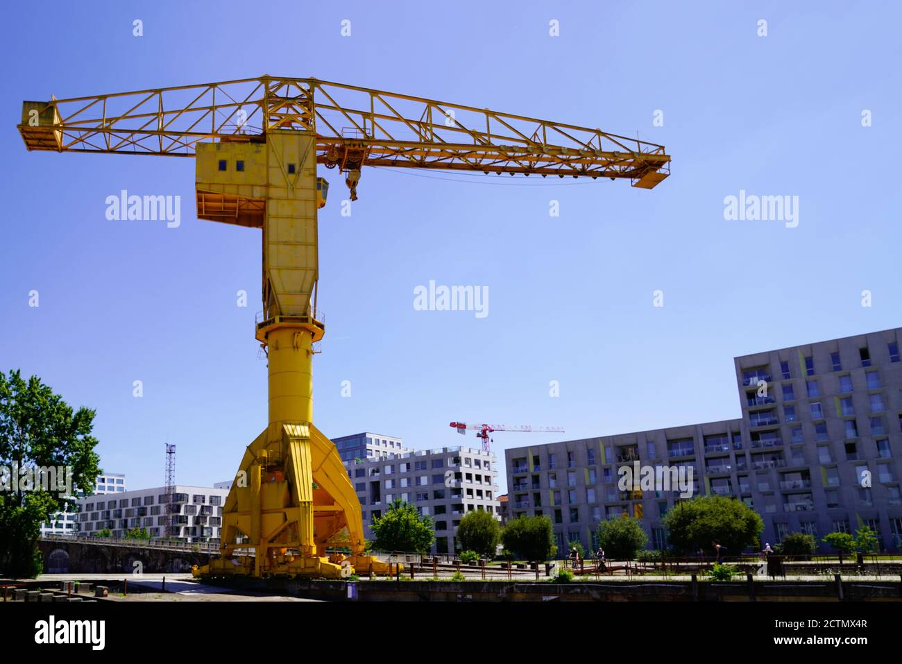 Nantes , loire atlantique / France - 09 20 2020 : Former shipyard and ...