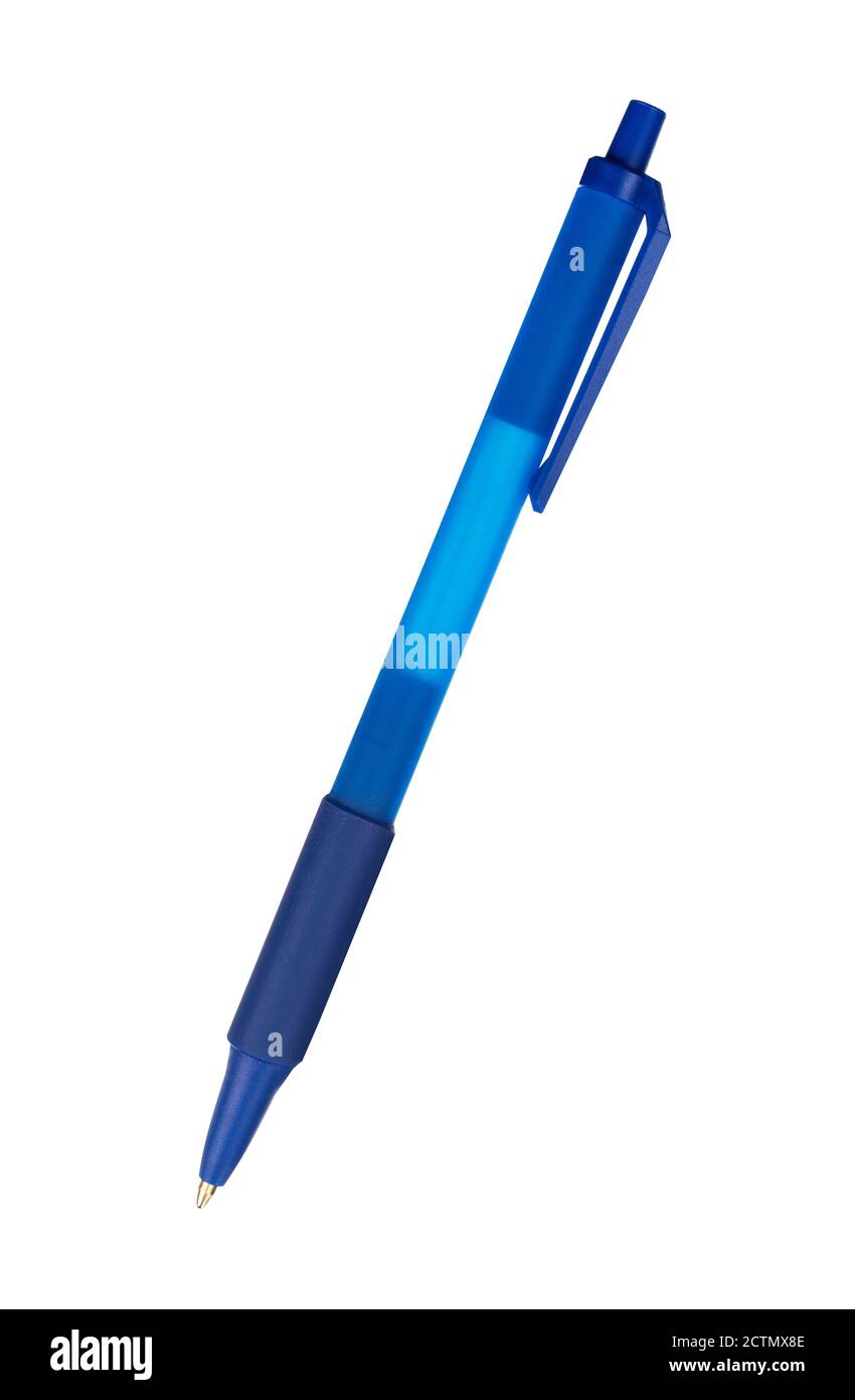 Blue pen isolated on white Stock Photo - Alamy