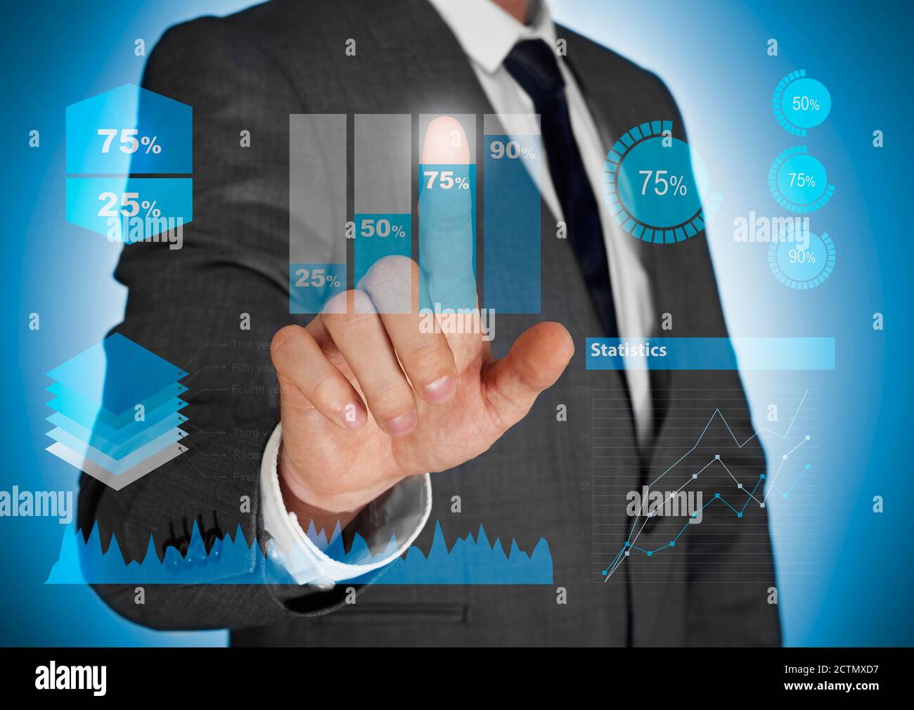 Investment growth projection chart showing hi-res stock photography and ...